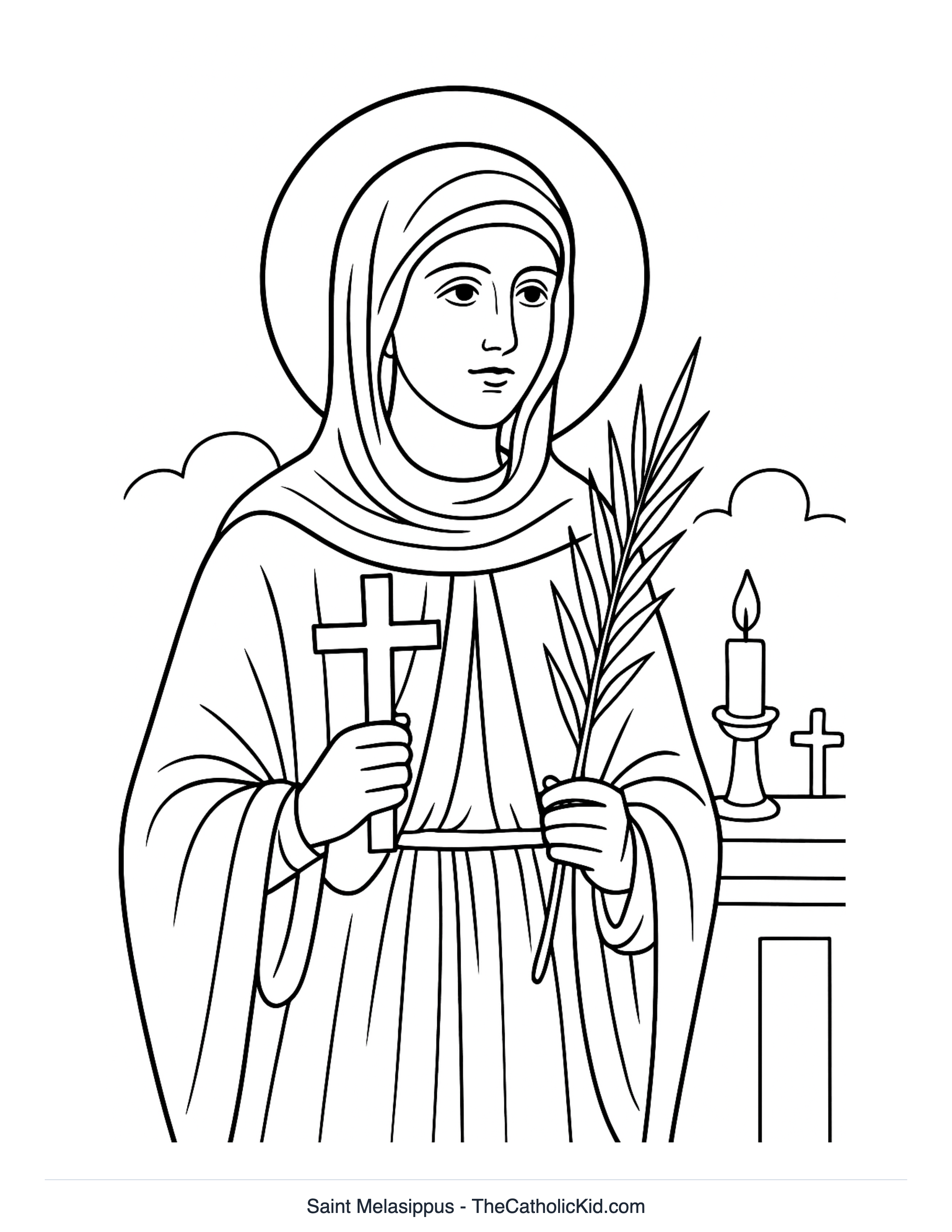 Saint Melasippus Coloring Page - TheCatholicKid.com