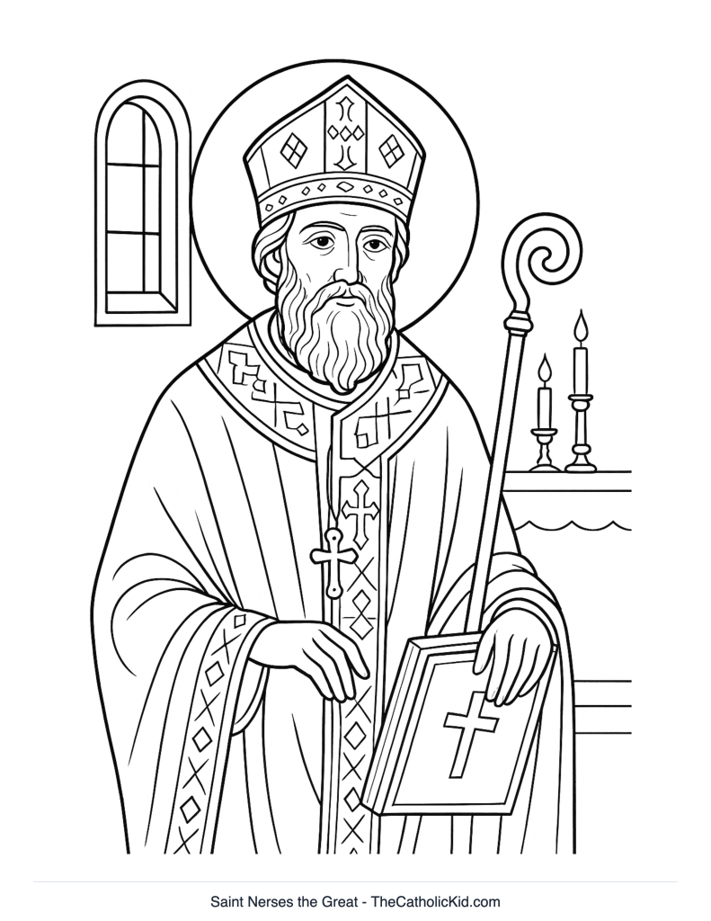 Saint Nerses the Great Coloring Page - The Catholic Kid - Catholic ...